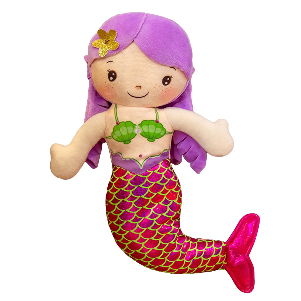 TIERPOP 12in Plush Mermaid Doll, Soft & Sparkling, Cartoon Character ...
