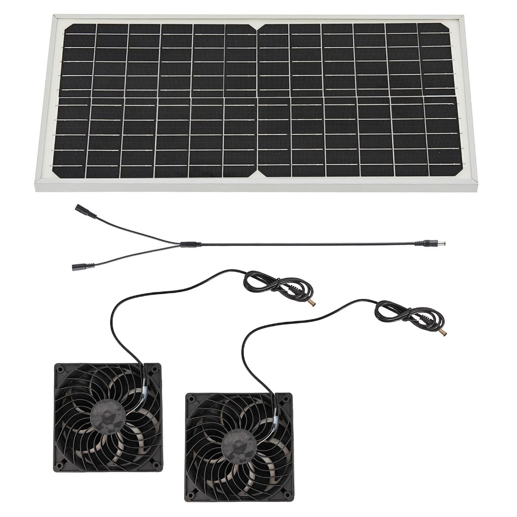 TIERPOP 16W Solar Panel Ventilation Fan Set Monocrystalline Silicon for ...