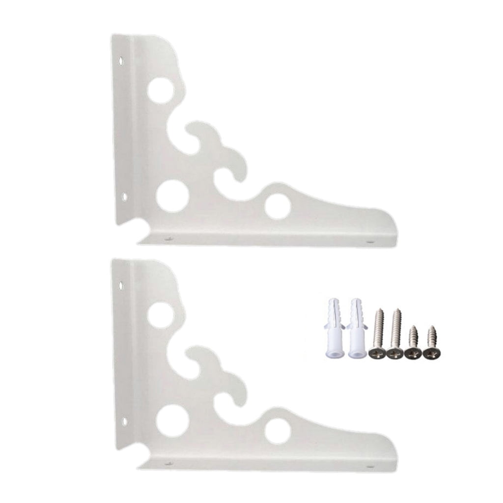 TIERPOP 1Pair Metal Floating Shelf Bracket Wall Mounted Metal Shelving ...