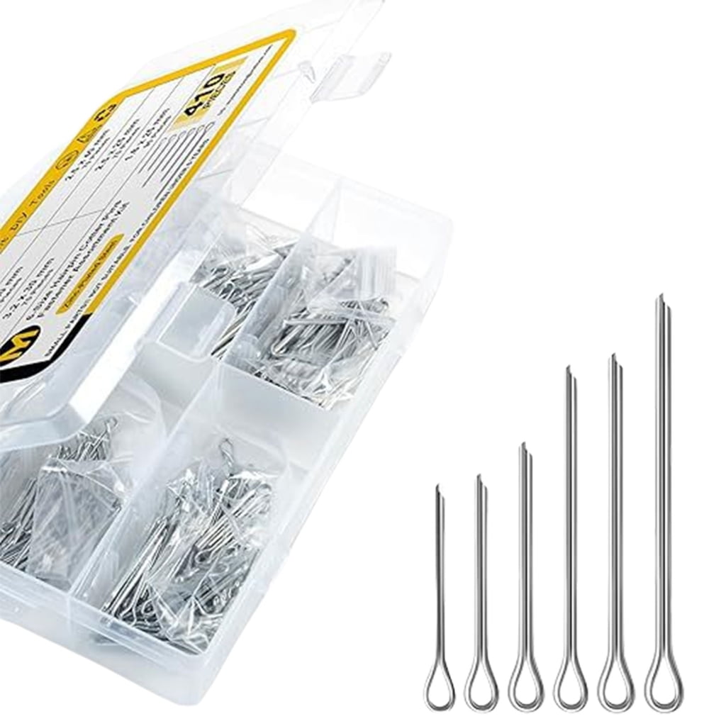 TIERPOP 410Pcs Cotter Pin Assortment kits 6 Size Split Pin Fastener ...