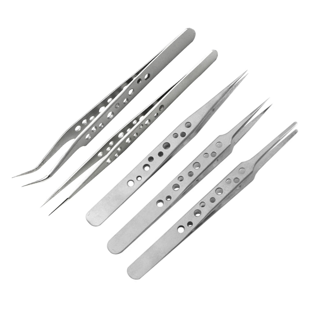 TIERPOP 5x Anti-static ESD Stainless Steel Tweezers Maintenance Tools ...