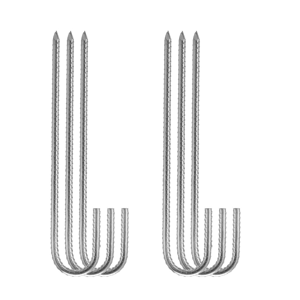 TIERPOP 6 Pack Ground Stakes Strong J Hook Designs Steel Ground Anchors ...