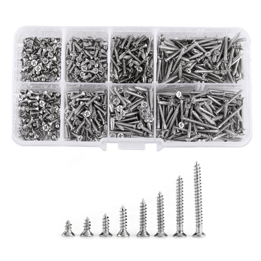 TIERPOP 800Pcs for Flat for Head Tapping Screw Assortment Wood Thread ...