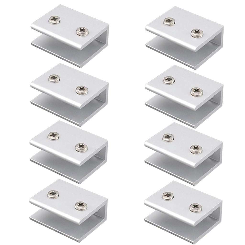 TIERPOP 8Pcs Glass Shelf Bracket Aluminum Alloys Square Glass Clamps ...