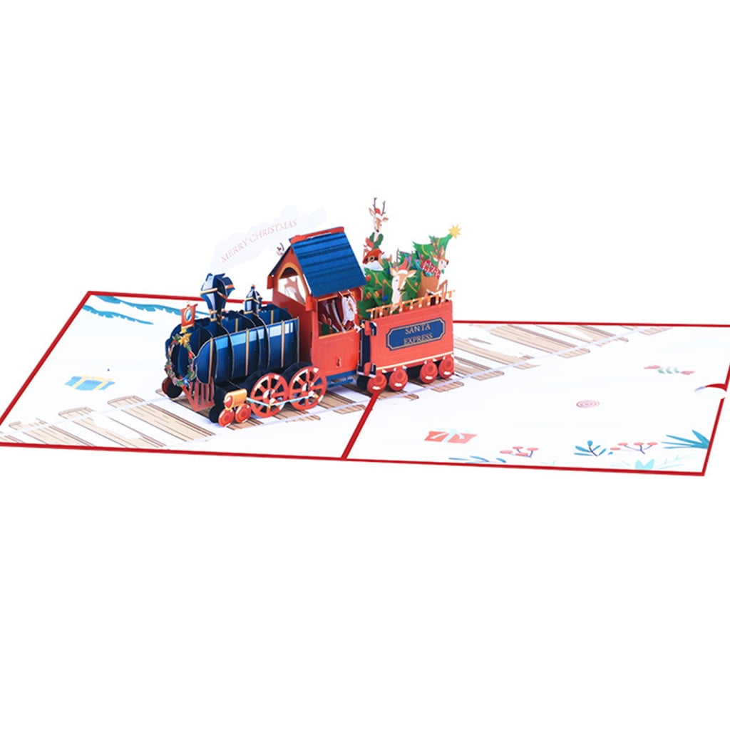 TIERPOP Christmas Train Foldable Card Intricate 3D Christmas Train Card ...