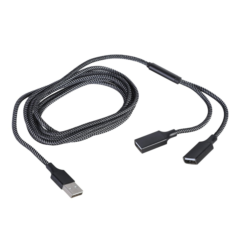 TIERPOP Double USB Female Extension Cord Adapter 1 In 2Out for Charging ...