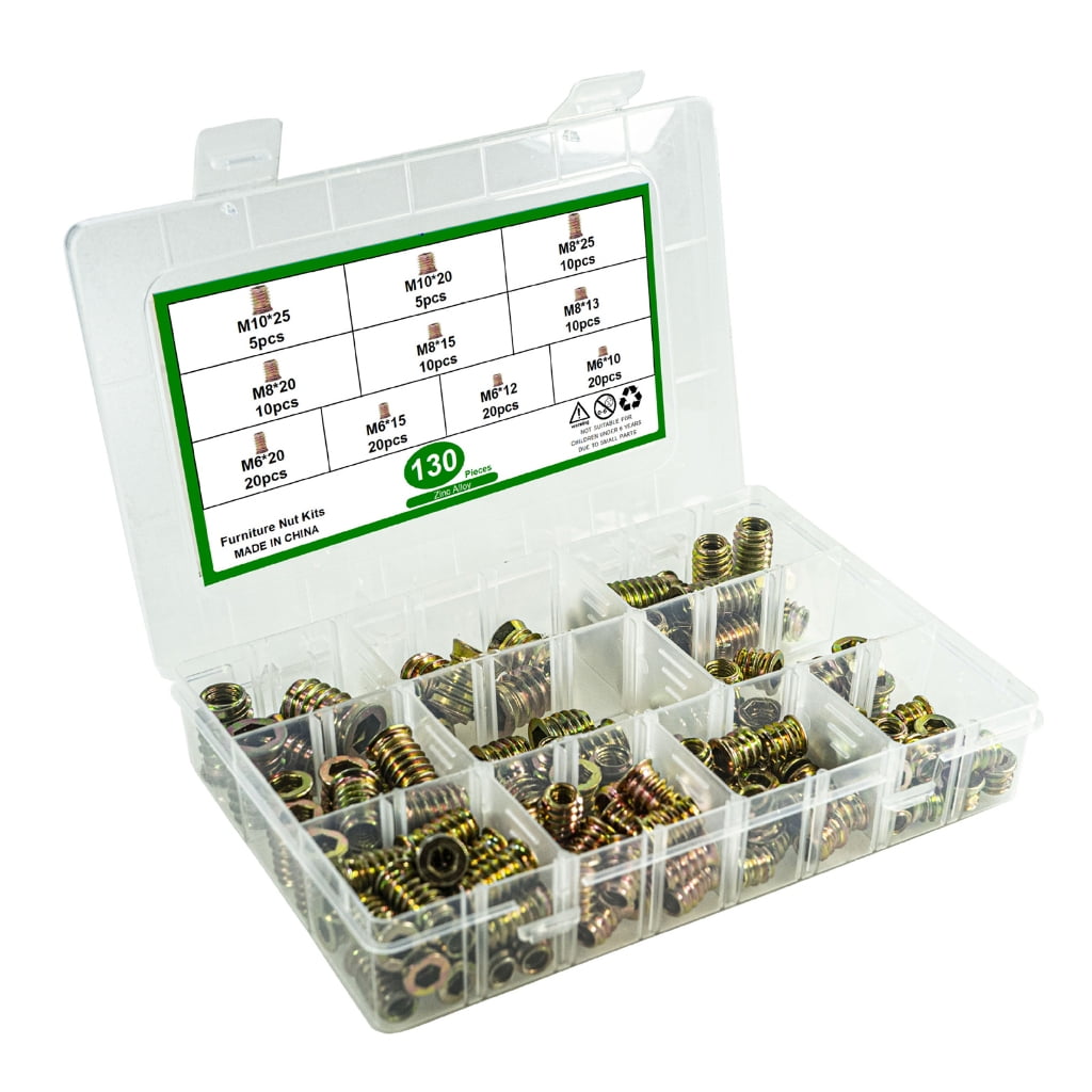 TIERPOP Easy Installation Wood Nut Inserts Threaded Inserts Robusts ...