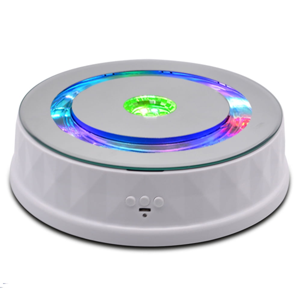 TIERPOP Electric Turntable Display Stand Colorful Light Rotating Table ...
