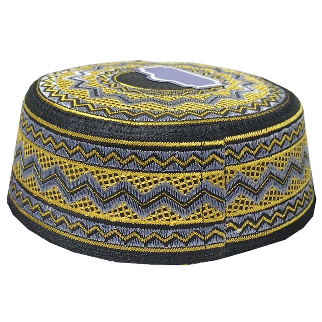 TIERPOP Embroidered Hijab Prayer Hat Indian Turban Caps for Adult ...