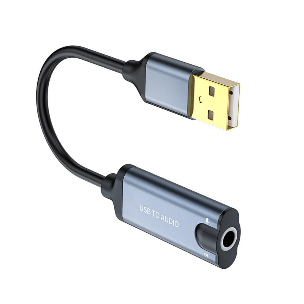 TIERPOP External Sound Card USB Adapter with 3.5mm Headphone Microphone Port External Stereo ...