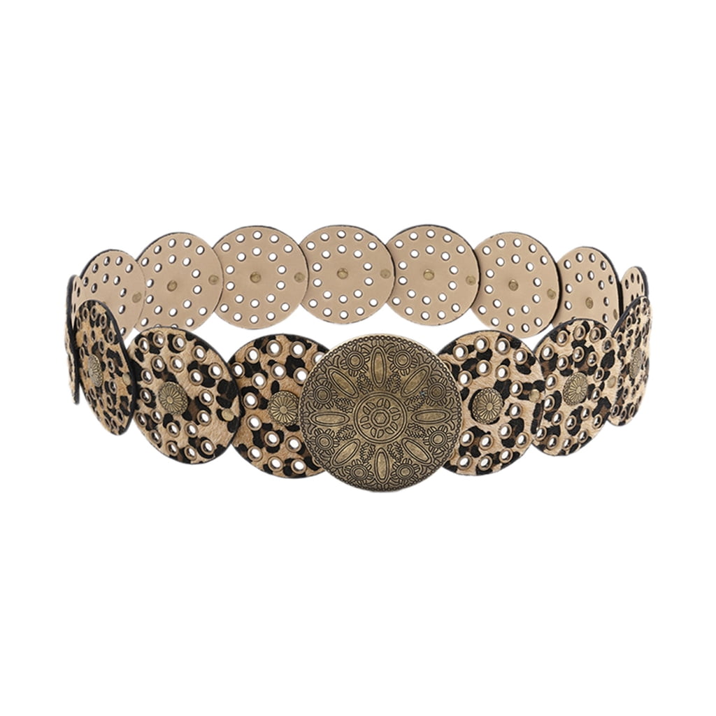 TIERPOP Fashion Subculture Round Disc Belt Pants Belt Western Waistband ...