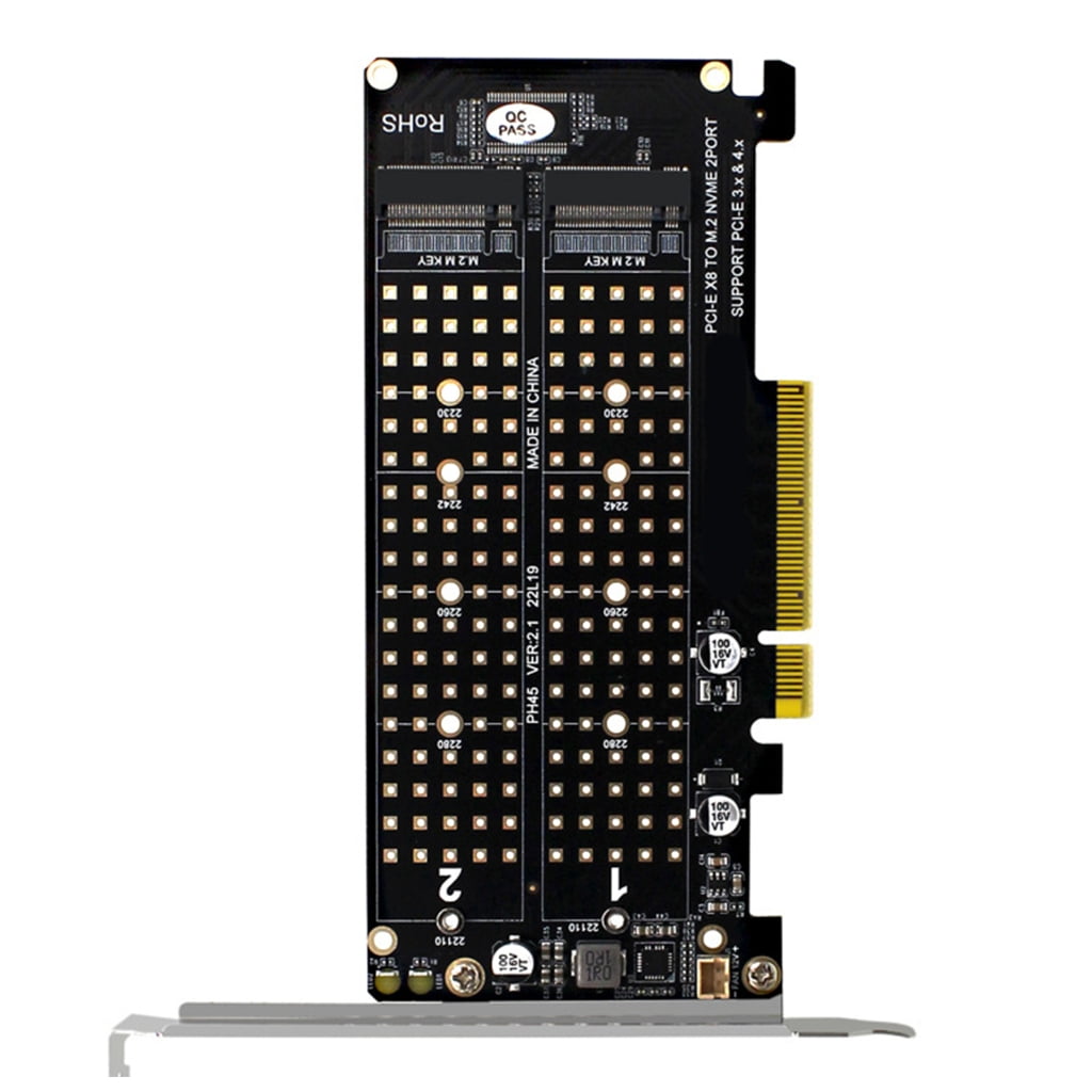 TIERPOP M.2 NVME to PCIExpress X8 Card with 2 Bays PCIE Split for ...