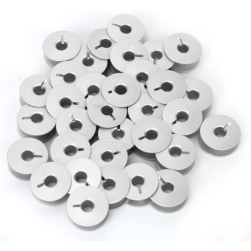 TIERPOP Pack of 100 Aluminum Spools Sewing Machine Bobbins Sewing ...