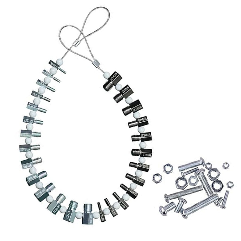 TIERPOP Pack of 26 Nut & Bolts Thread Measurement Tool Nut BoltsThread ...