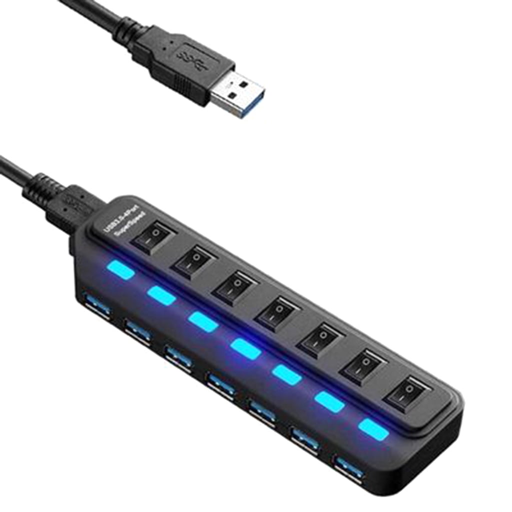 TIERPOP Portable USB 3.0 Hub Splitter USB Extender 7 Port USB Ultra ...