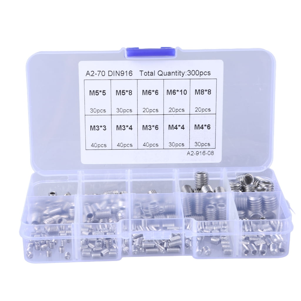 TIERPOP Set of 300pcs Screws Steel Assortment Set Screw set Internal ...