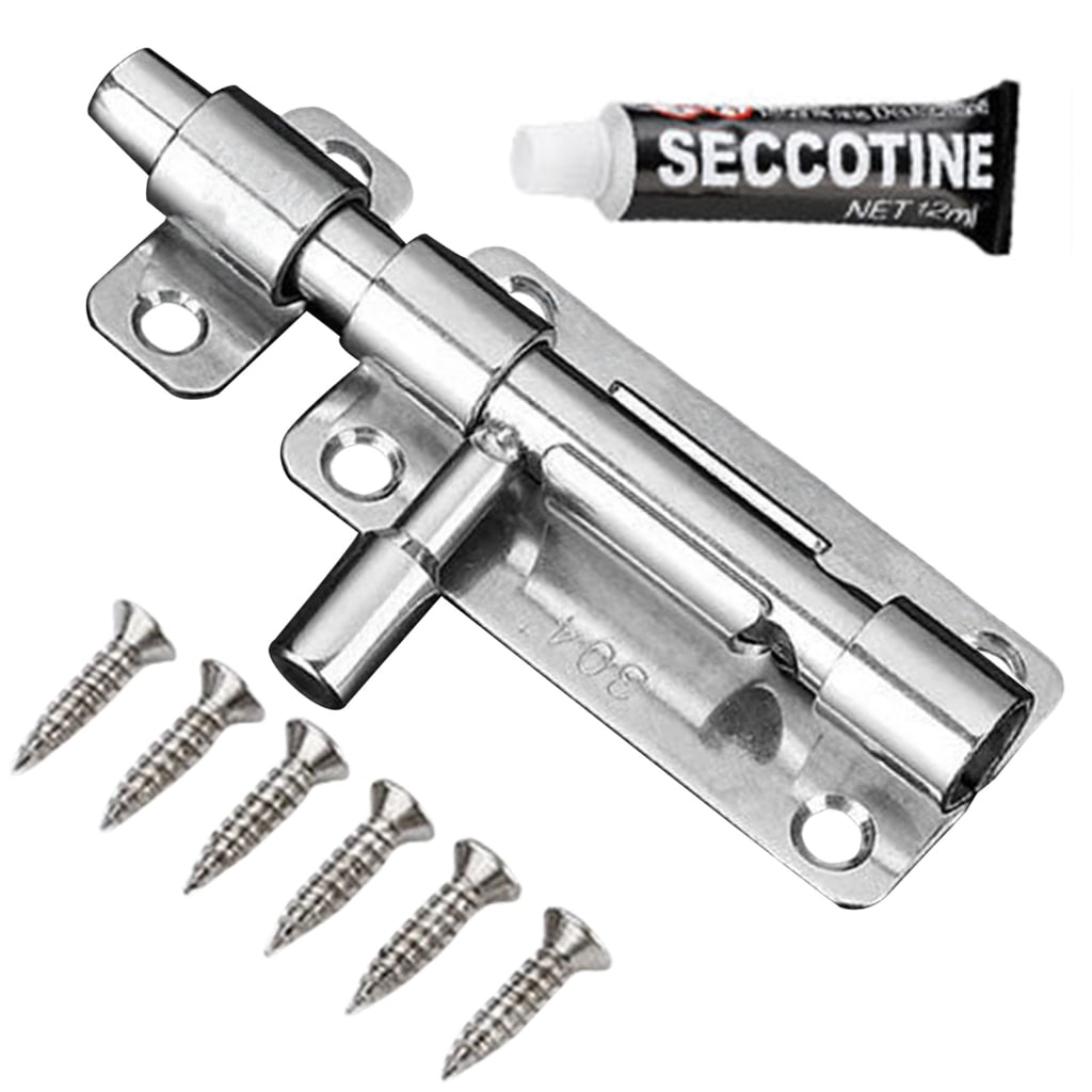 TIERPOP Stainless Steel Door Lock Solid Sliding Bolts Latches Hasp ...