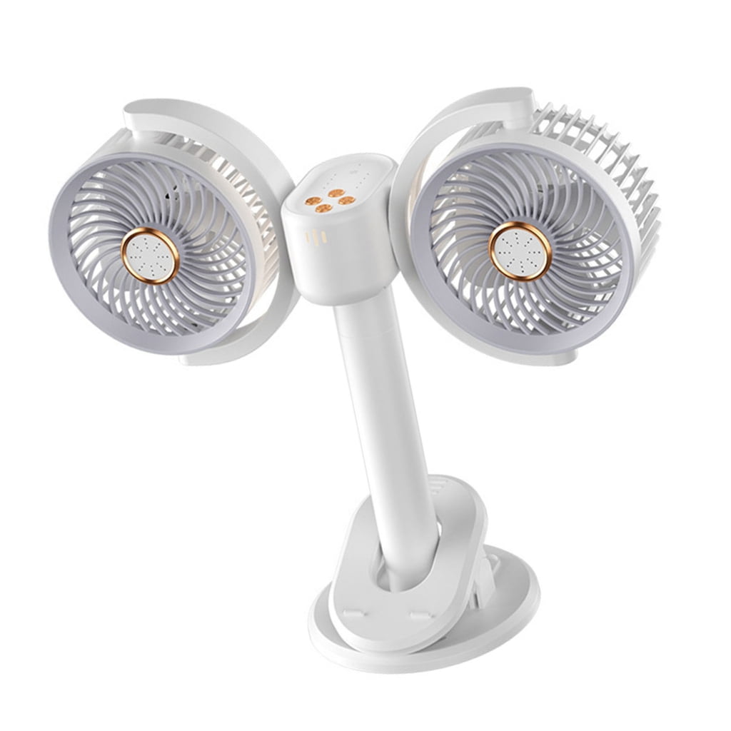 TIERPOP USB Powered Desk Fan Double Head Circulation Fan with ...