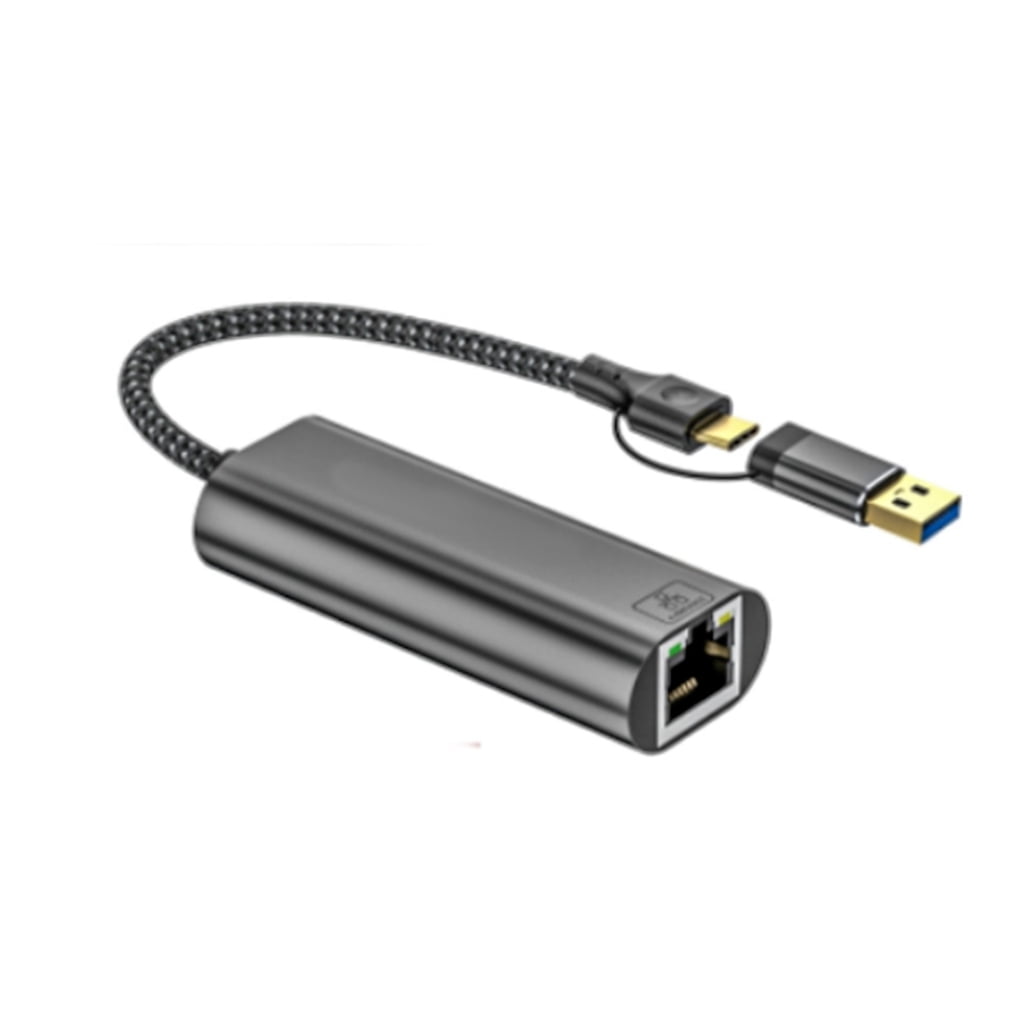 TIERPOP USB+USB C to 2.5Gbps Gigabit Ethernet Networking Adapter ...