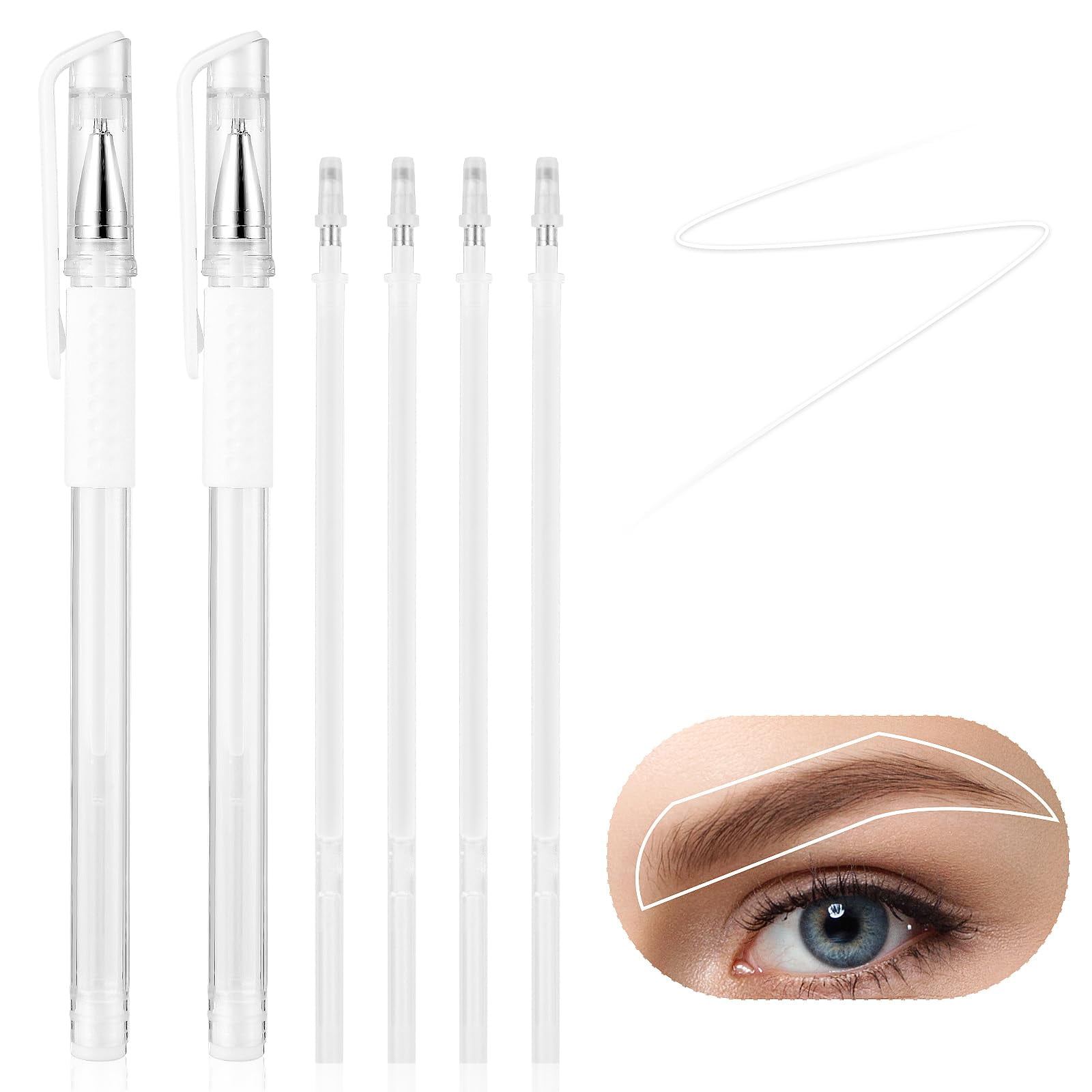 TIESOME Eyebrow Microblading Marker DHF10 Pens, 2pcs Skin Marker Pen ...