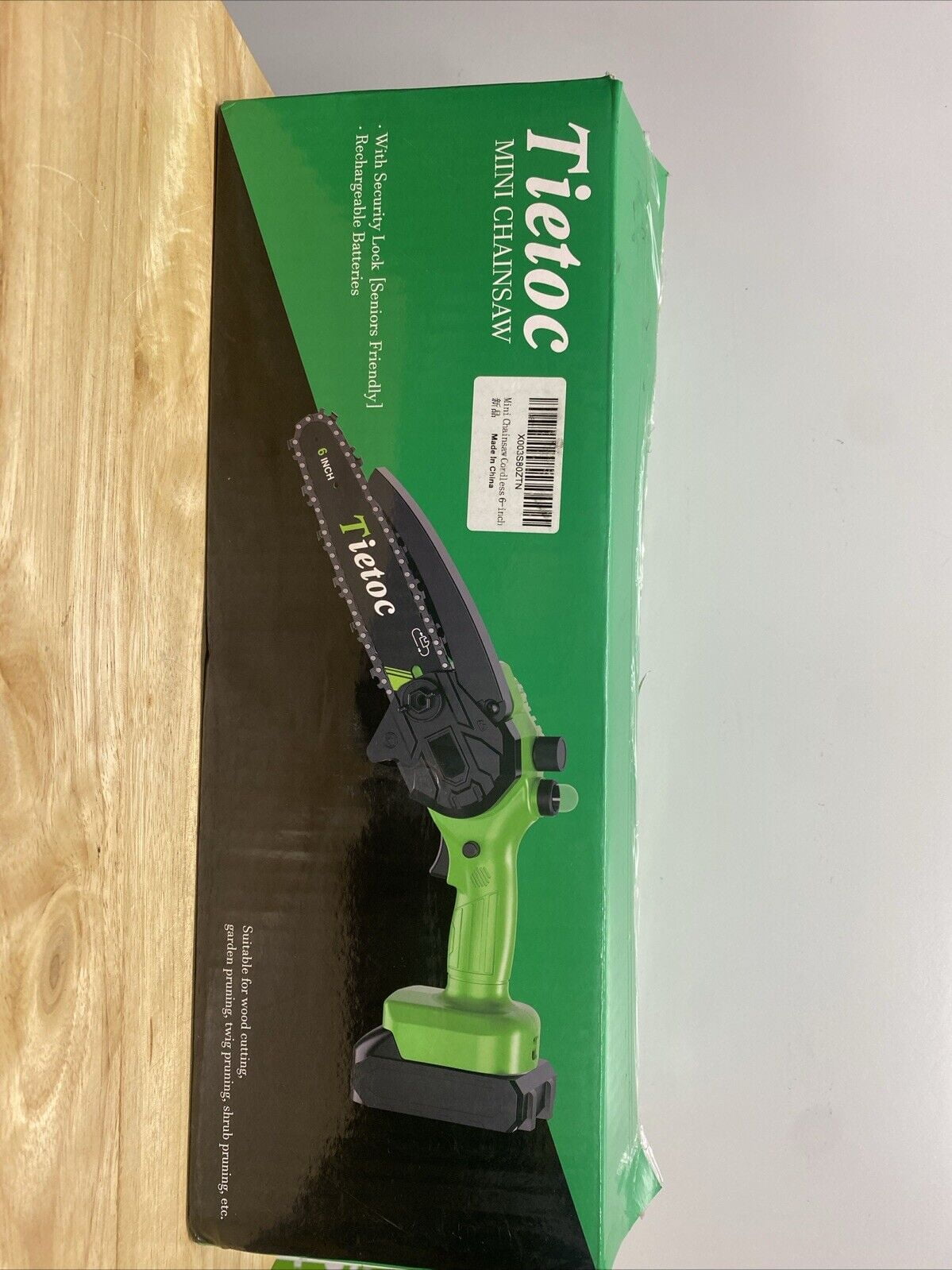 TIETOC 21V Cordless Mini Chainsaw 6-Inch Battery Powered Pruning Saw ...