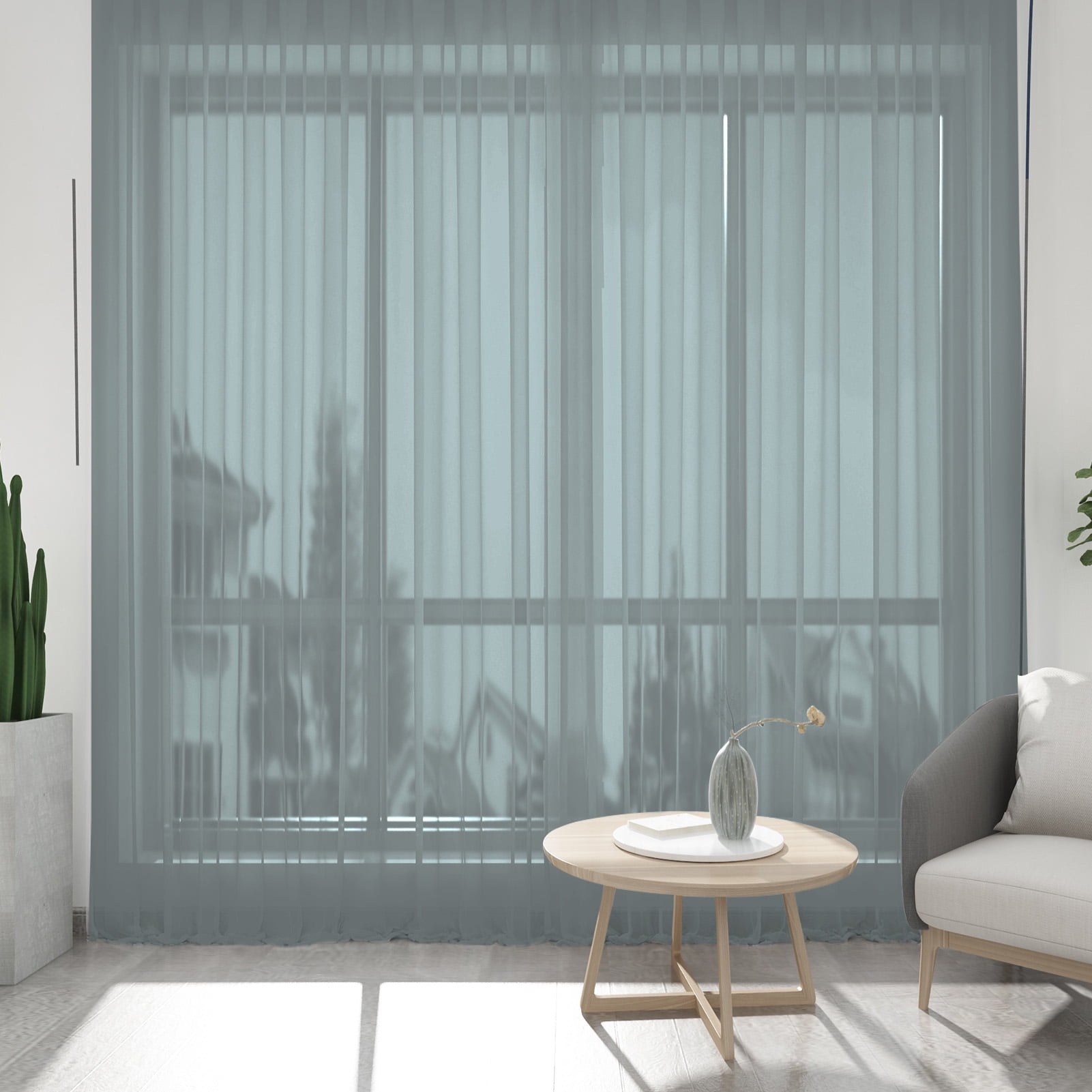 TIFEE Sheer Voile Single Curtain Panel 55"x84" Dark Gray - Walmart.com