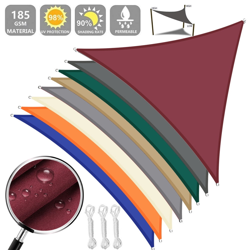 TIFEE Triangle Sun Shade Sail Curved 12'x12'x12' Wind Red Canopy Sails ...