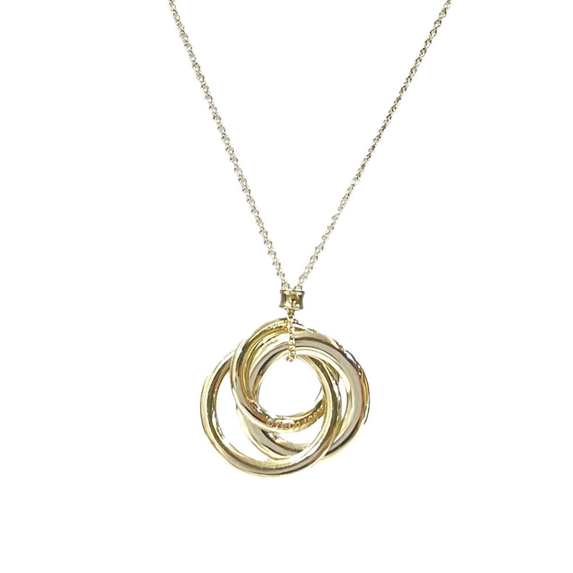 Pre-Owned TIFFANY&Co. Tiffany Silver 925 Necklace Interlocking Triple ...