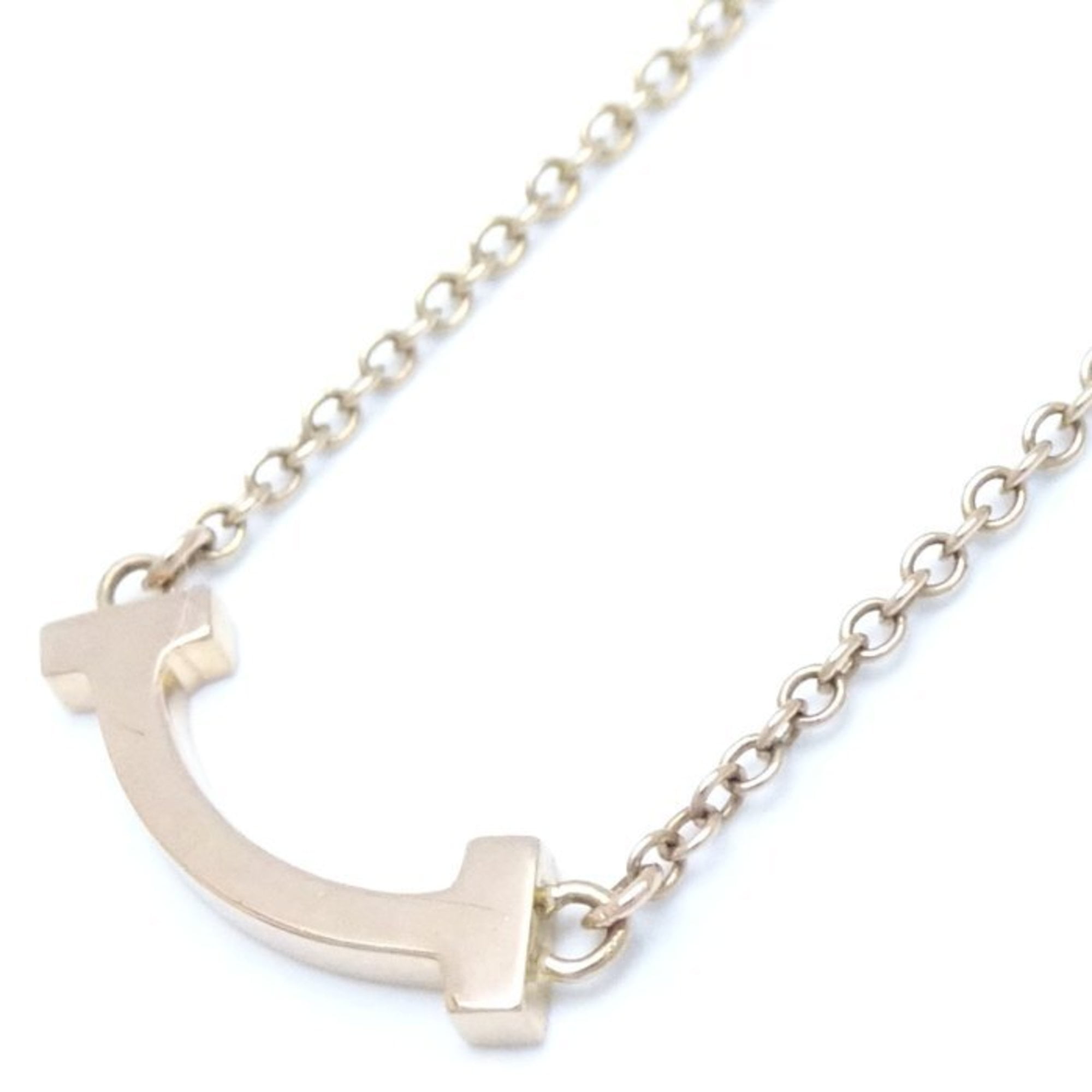Pre-Owned TIFFANY&Co. Tiffany T Smile Necklace 750PG Pink Gold K18RG ...