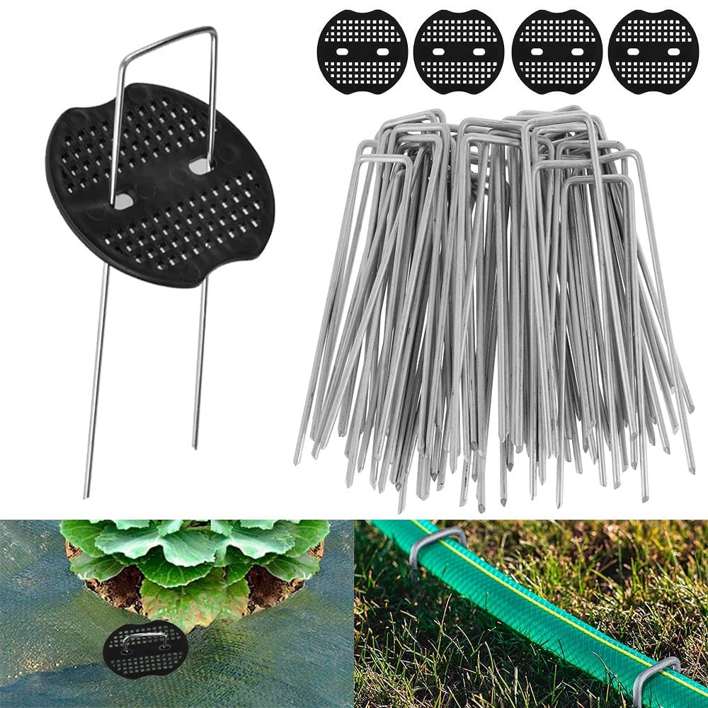 TIFOR 30 Pcs Garden Stakes Staples Securing Pegs for Securing Weed ...