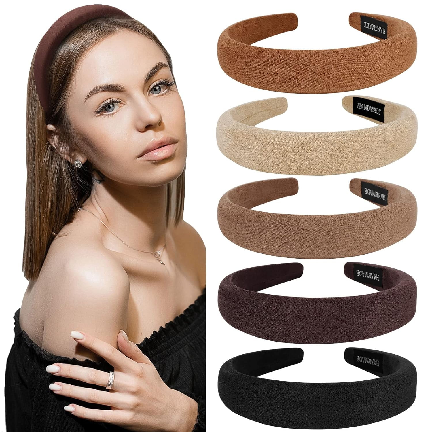 TIFOR 5 Pack Padded Headbands for Women Girsl Headabnds Velvet Womens ...