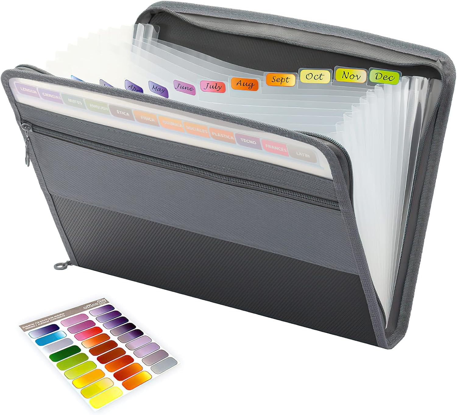 TIFOR Expanding File Folder Organizer, 13 Pocket Zippered Accordian ...