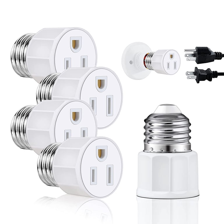 3 Way Socket To 2 Bulb Adapter Lamp Socket 3 Prong Light Socket