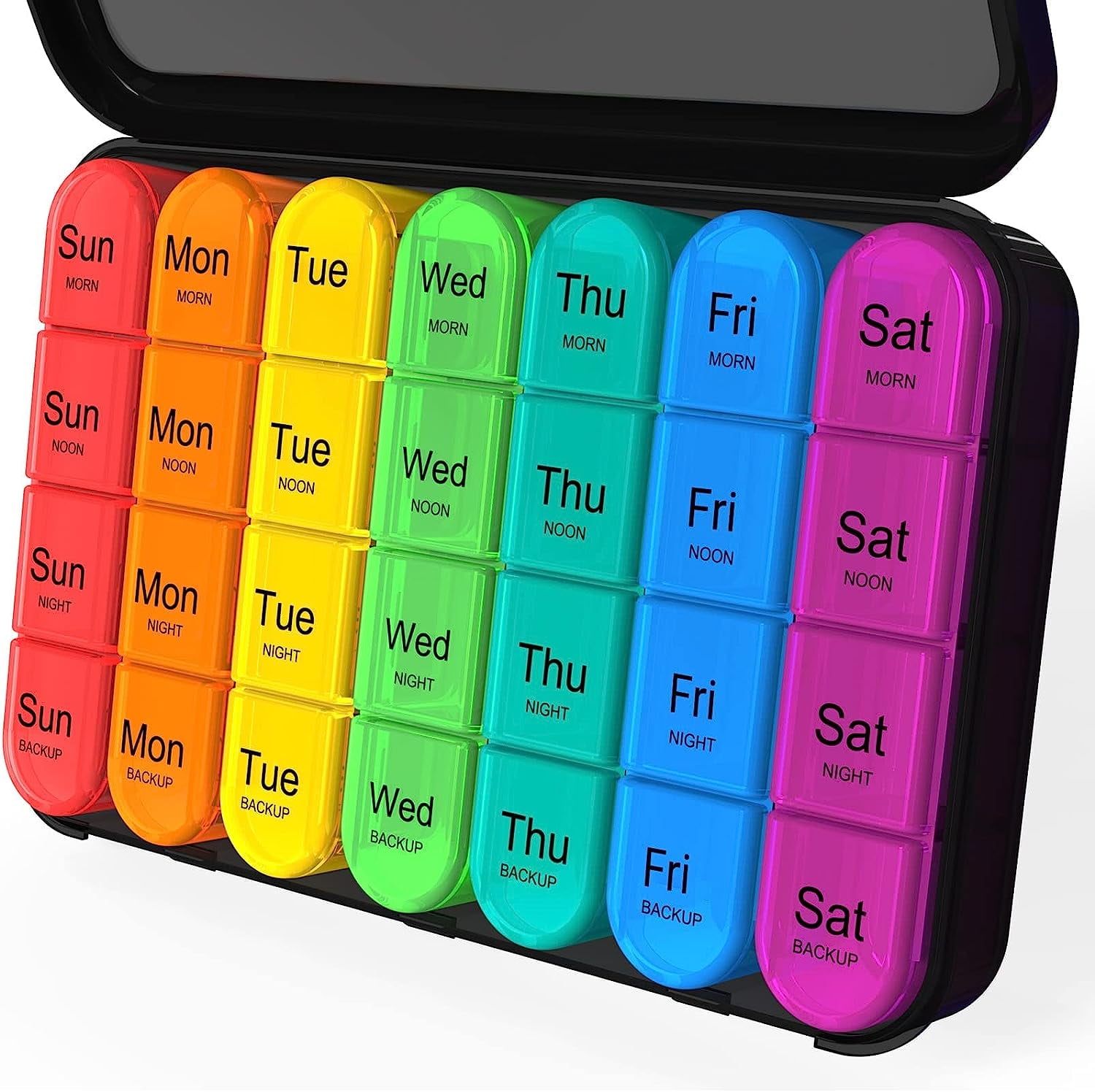TIFOR Pill Organizer 4 Times a Day, Daily Pill Box Organizer, Large Weekly Medicine Pill ...