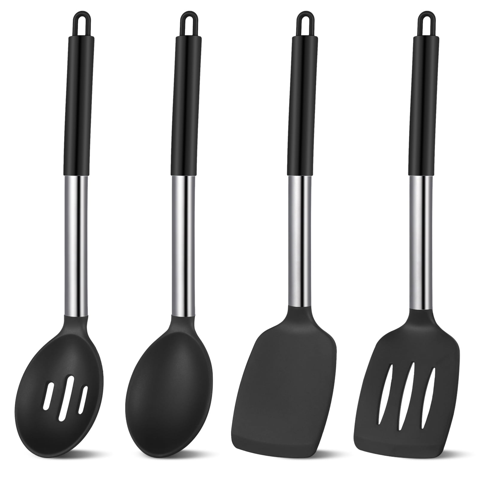 TIFOR Silicone Cooking Spatulas and Spoons, 4 Pack Heat Resistant ...