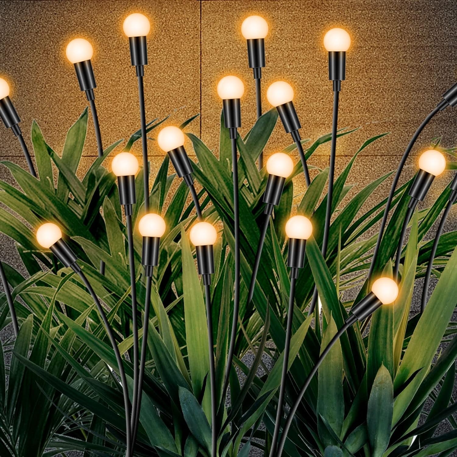 TIFOR Solar Lights Outdoor Waterproof Garden Lights 4 Pack 24 Lights ...