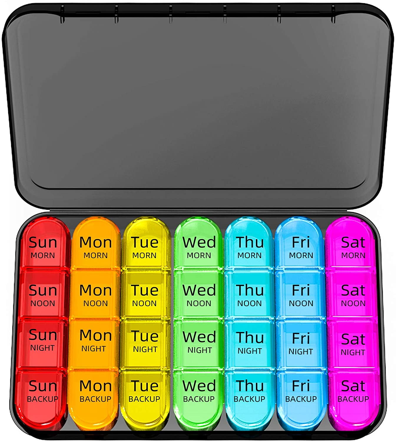 TIFOR Weekly Pill Organizer 4 Times a Day, Daily Pill Box 7 Day, Large ...