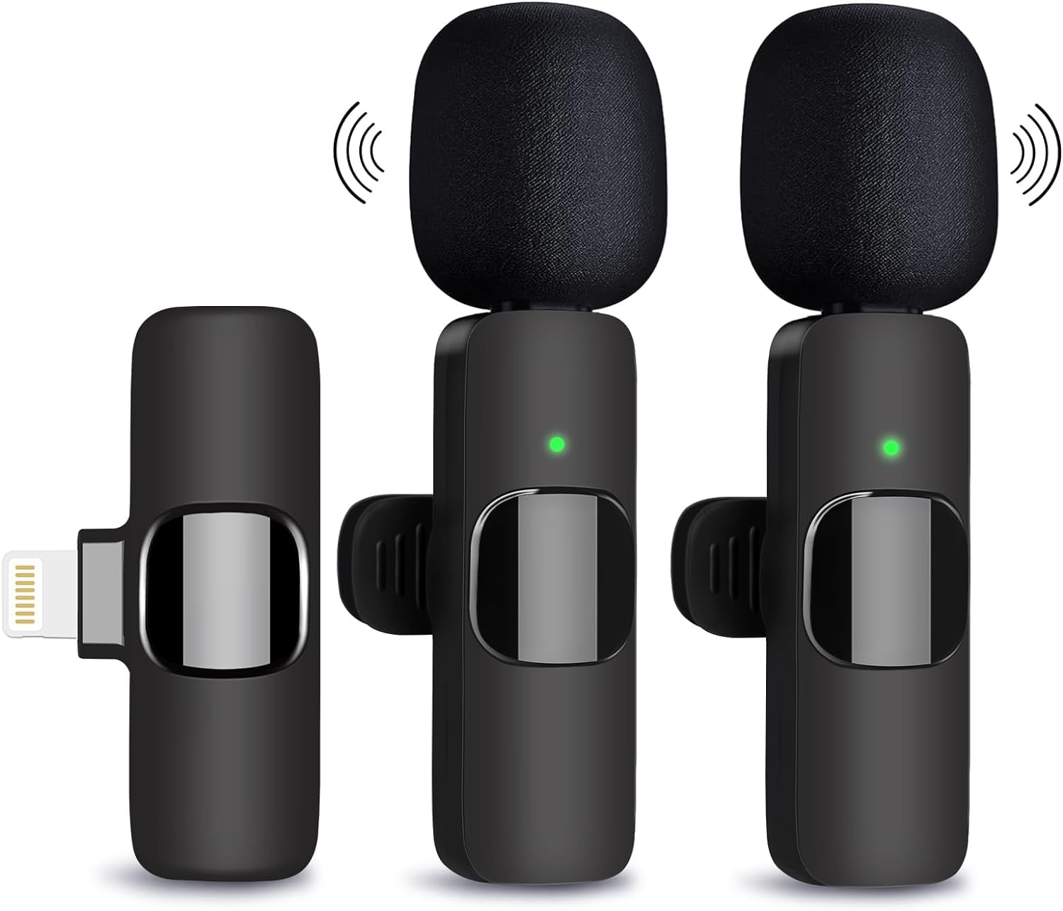 TIFOR Wireless Microphone for iPhone, 2 Pack Dual Wireless Lavalier ...