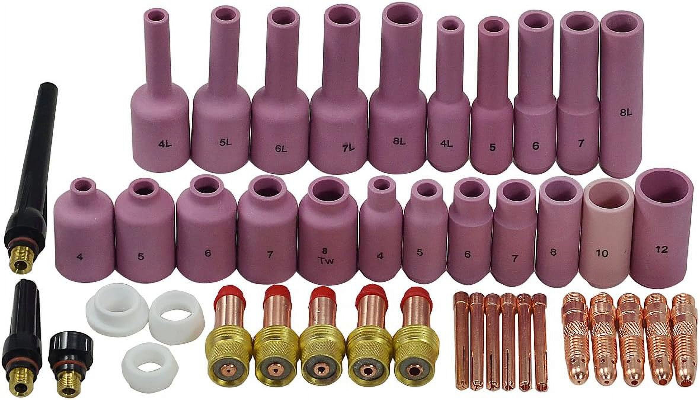 TIG Jumbo Gas Lens Back Cap Long Alumina Nozzle Ceramic Cups Assorted ...