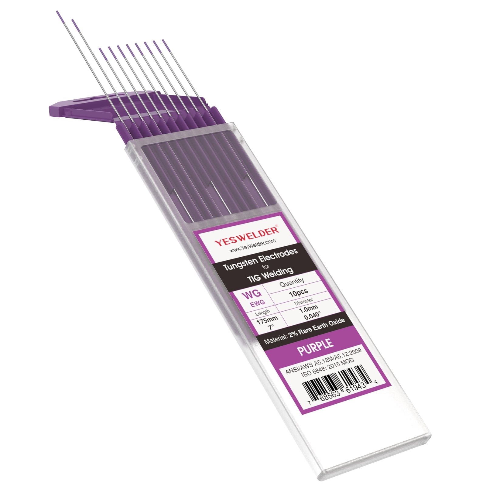 TIG Weld Tungsten Electrode .040"x 7" 10-pk, NonRadioactive Comparable ...