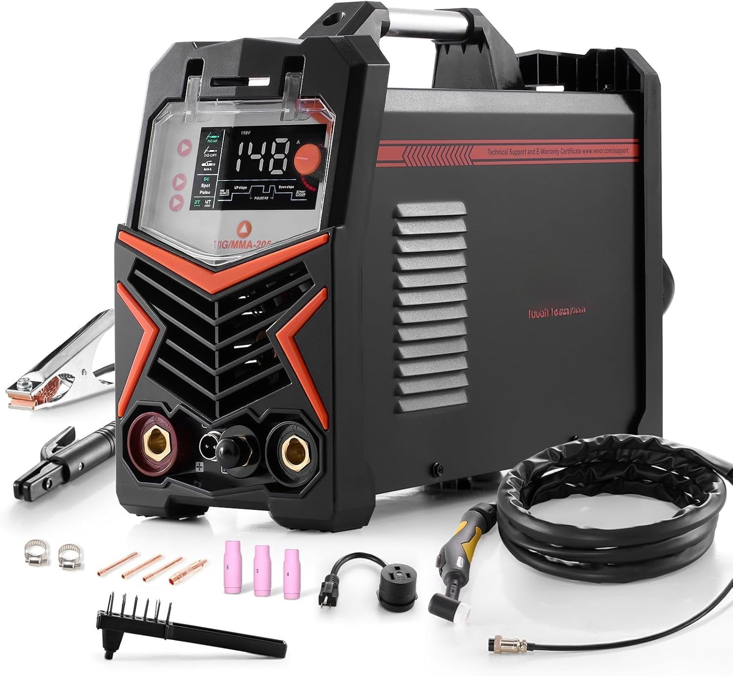 TIG Welder, 205A Welding Machine (Large Display)- DC TIG/DC Pulse TIG ...