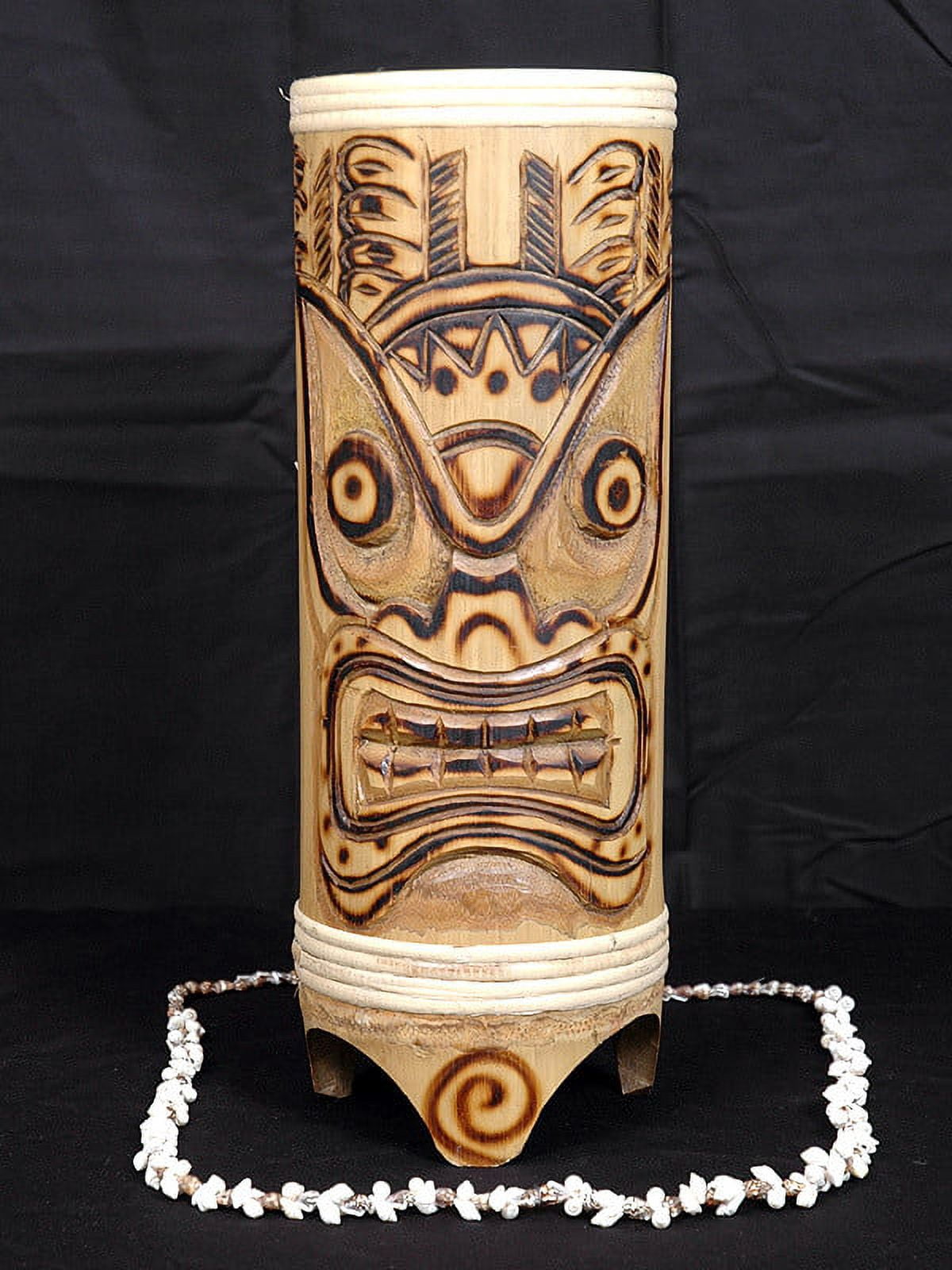 TIGER BAMBOO TIKI VASE 12" - TROPICAL DECOR - Walmart.com