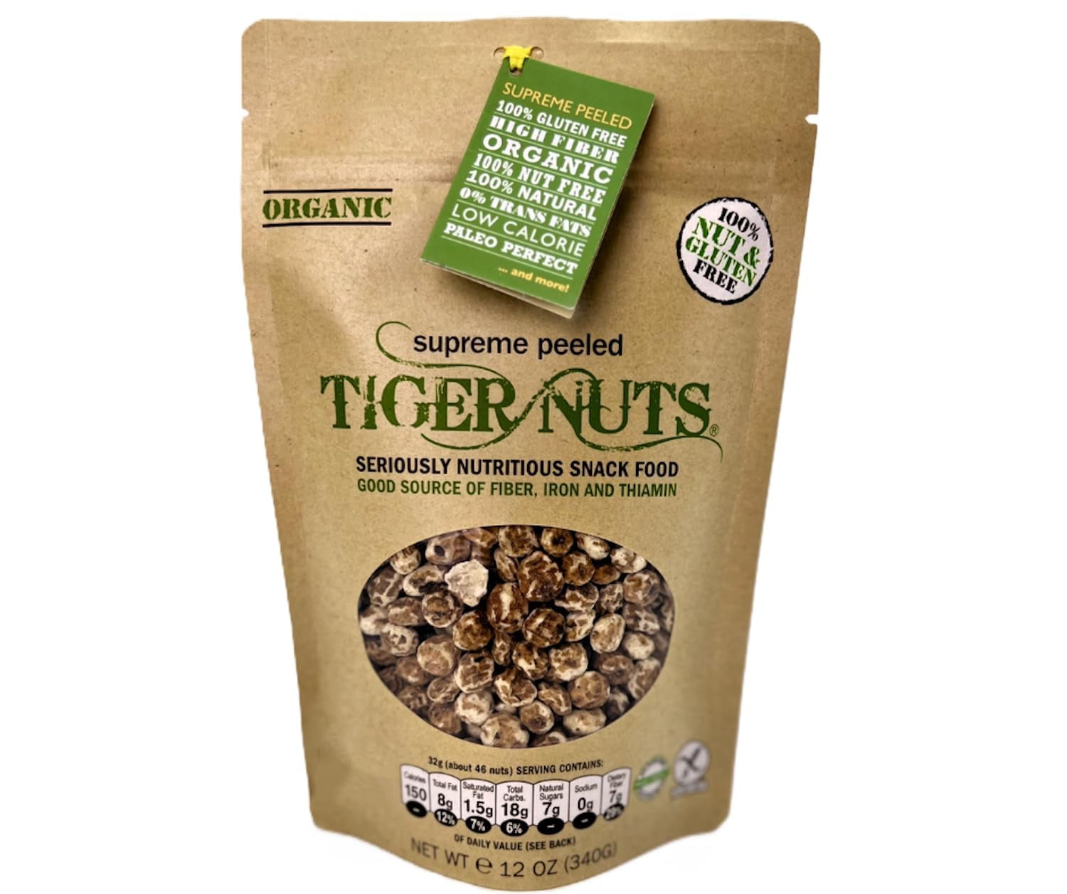 TIGER NUTS - SUPREME PEELED(12 HYZ01 oz) | Gluten Free, High Fiber ...