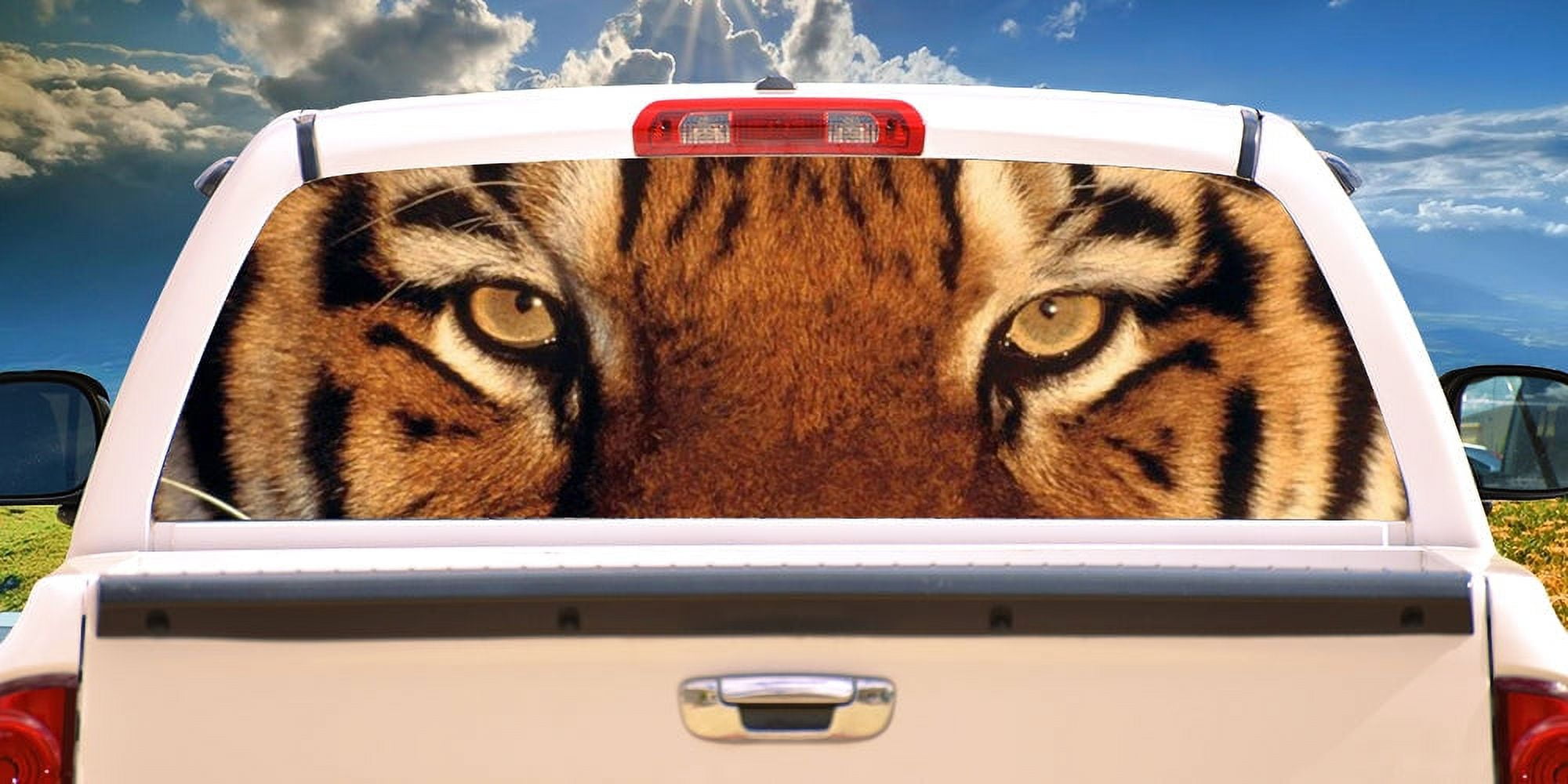 TIGER Rear Window Graphic truck tint decal view thru vinyl - Walmart.com