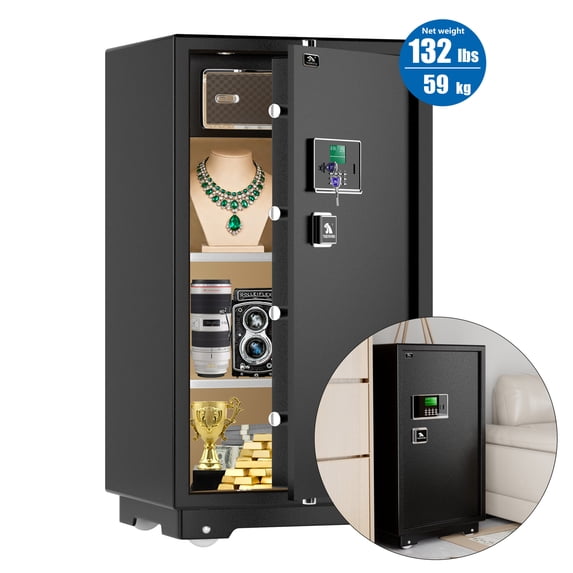 TIGERKING Heavy Duty Safe Box, 7.2 Cubic Feet, Double Key Lock, Digital ...