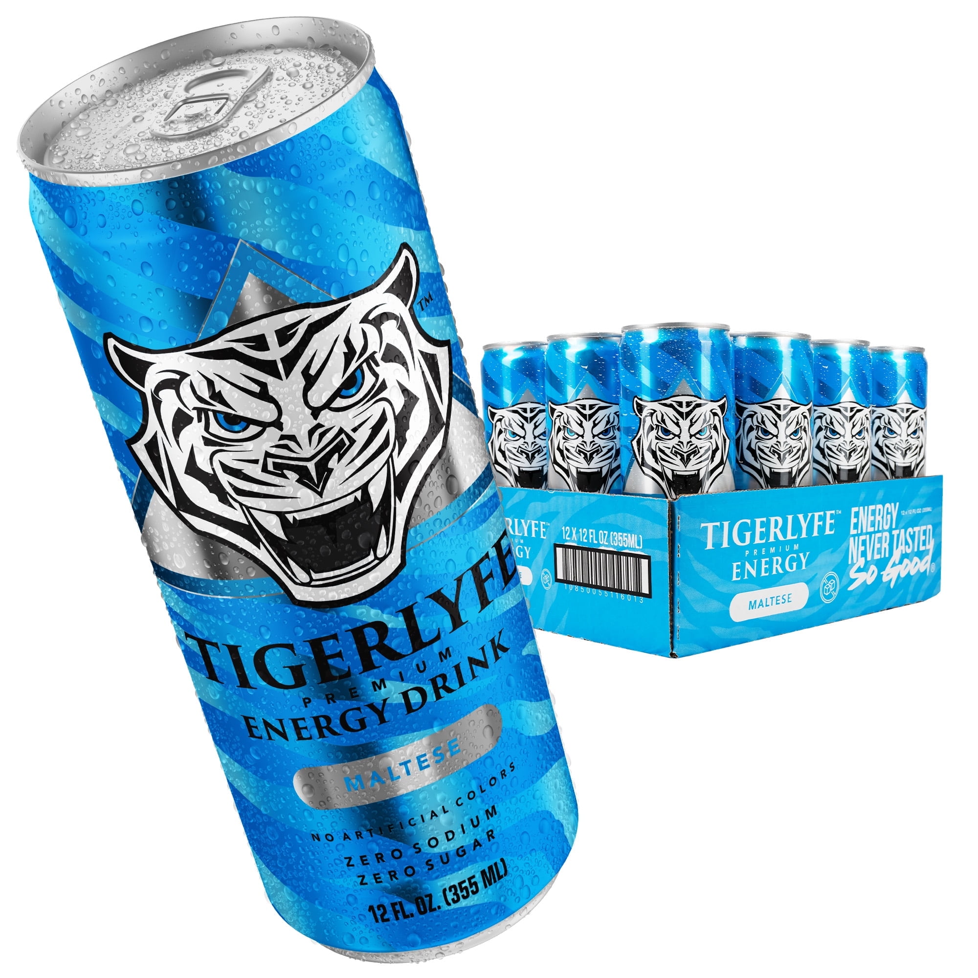 TIGERLYFE Sugar-Free Energy Drink, 12-Pack 12oz Slim Cans, Zero Calorie, B Vitamins ...