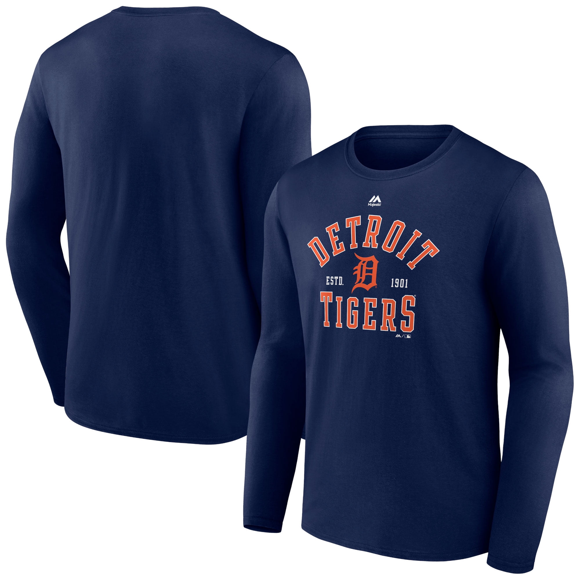 Men's Majestic Navy Detroit Tigers High Praise Long Sleeve T-Shirt ...