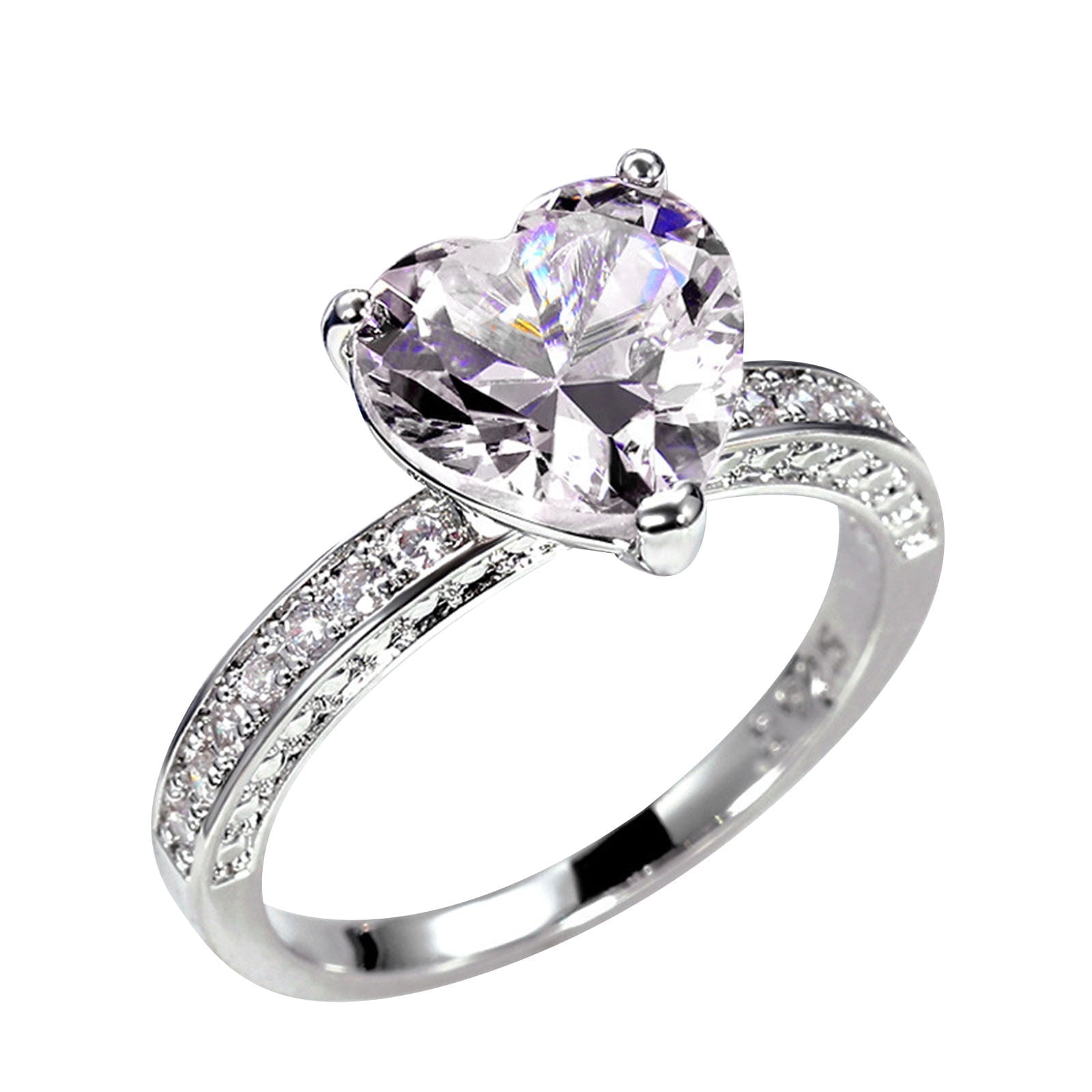TIHLMK 3-in-1 Rhinestone Stainless Steel Promise Ring - Walmart.com