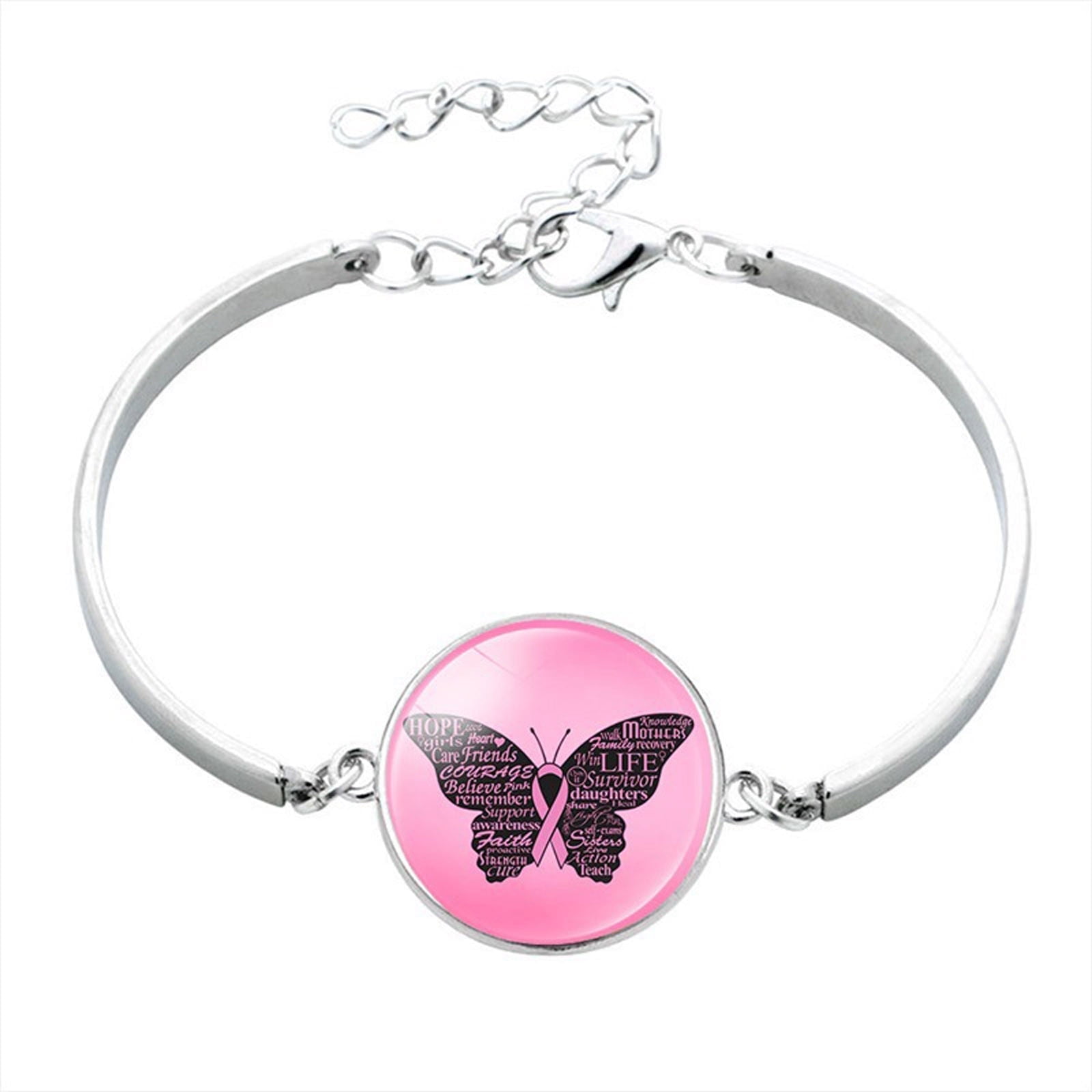 TIHLMK Couples Bracelets Breastr Awareness Breast Accessories Women's Gemstone Alloy Bracelet ...