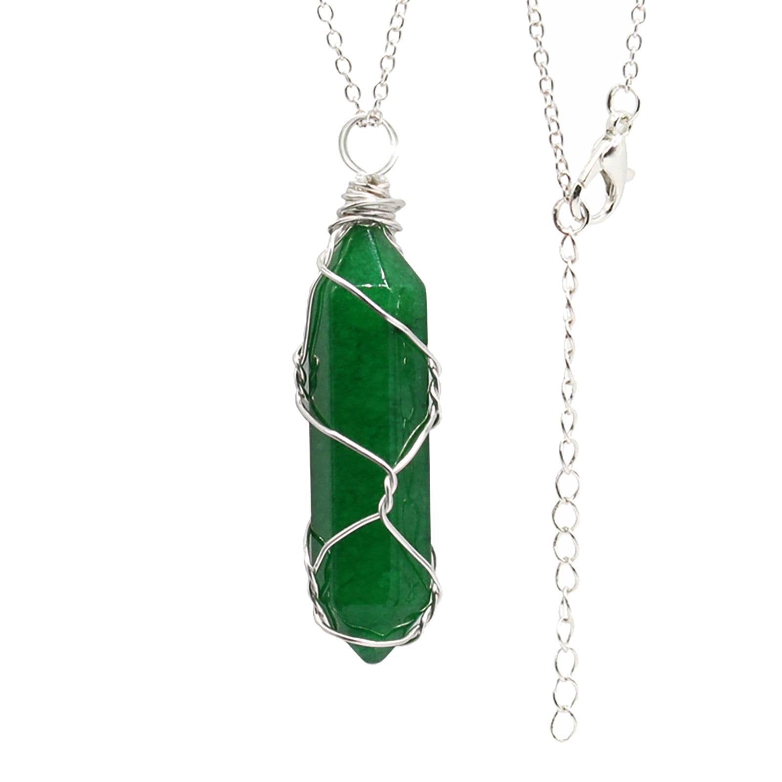 TIHLMK Crystal Necklace for Women Chakra Crystal Pendant Hexagonal ...